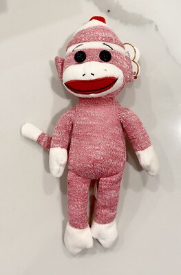 Ty Beanie Babies Socks The Sock Monkey 10" Pink Plush Stuffed Animal ...