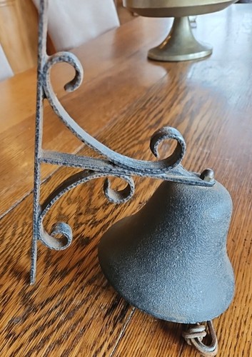 Cast Iron Decorative Dinner Bell, Doorbell, Wall or Post Wrought Iron ...