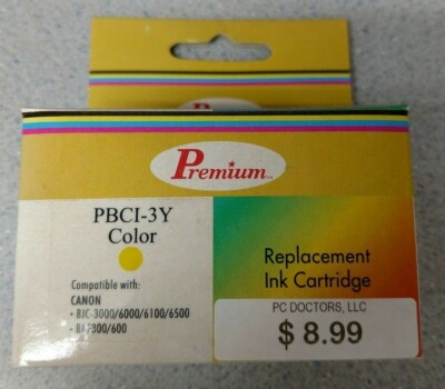 BCI-3Y premium yellow ink cartridge fits Canon BJC-3000 6000 6100 6500 ...