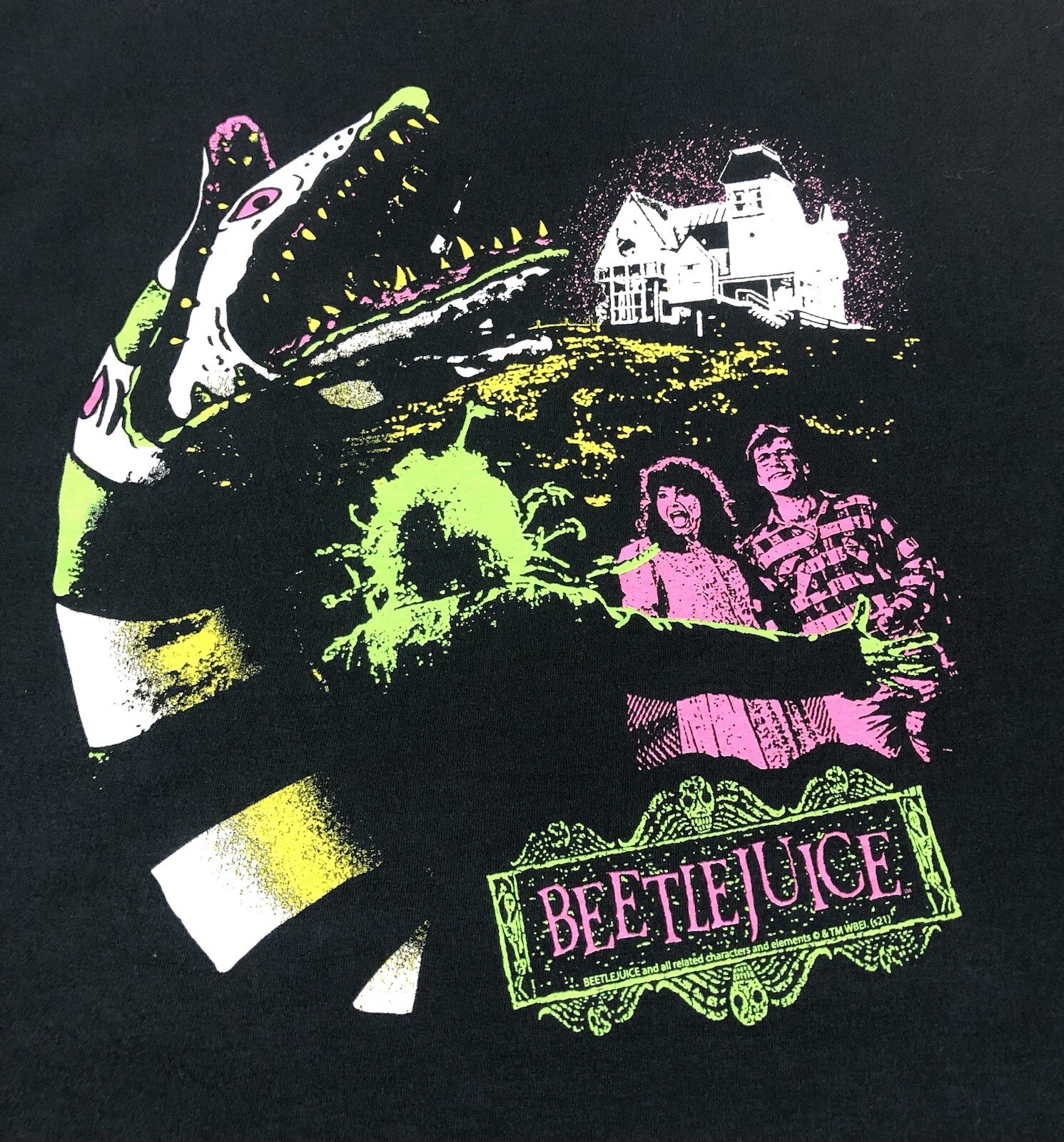 Beetlejuice Graphic T-Shirt Adult XL Saturn Sandworm Adam Barbara Black ...