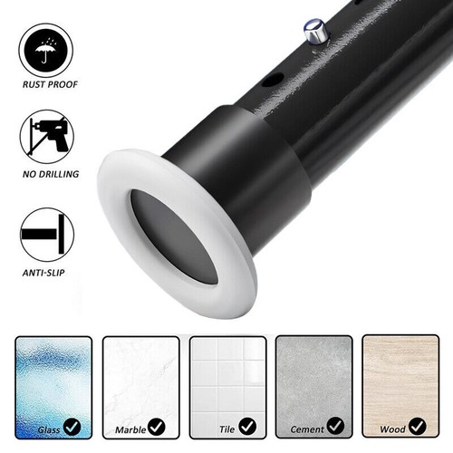 Telescopic Net Voile Tension Curtain Rail Pole Rod Rods Extendable ...