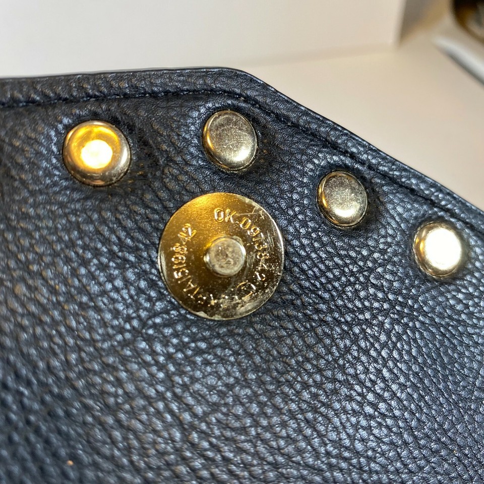 MMS Design Studio Gold Studded Black Faux Leather Purse / Clutch | eBay