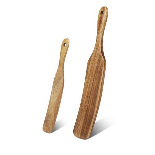 2 Pcs Skinny Wooden Spurtle for Sourdough Starter, Mixing, Reaching ...