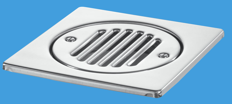 McALPINE Wet Room Shower Gully Drain TSG52T6SS for Tiled Floor ...