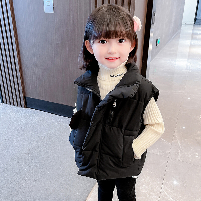 Kid Girls Waistcoat Padded Coat Gilet Jacket Sleeveless Pockets Full ...