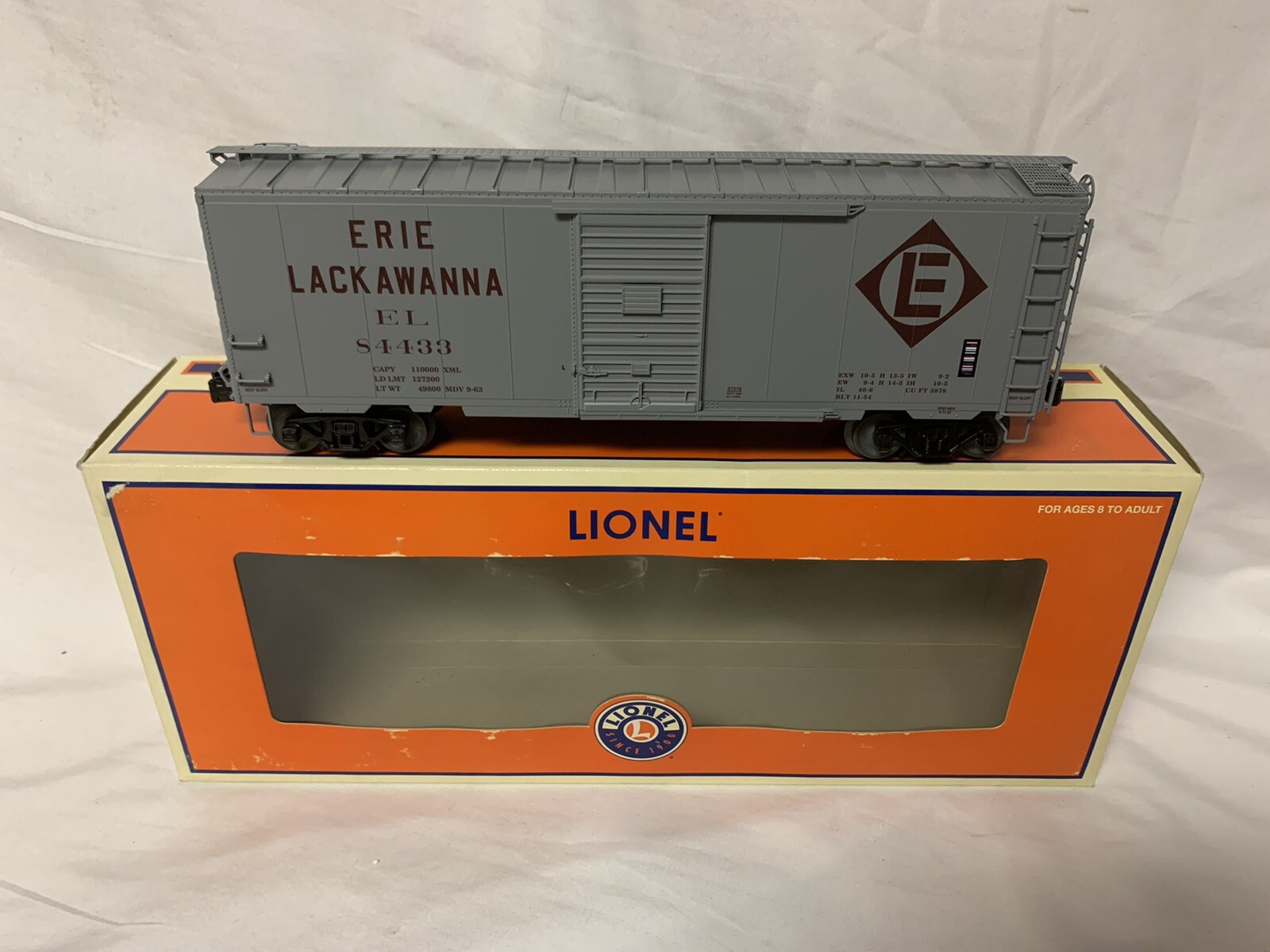 LIONEL ERIE LACKAWANNA 40’ PS-1 BOX CAR W/ LOAD 6-27216! O SCALE ...