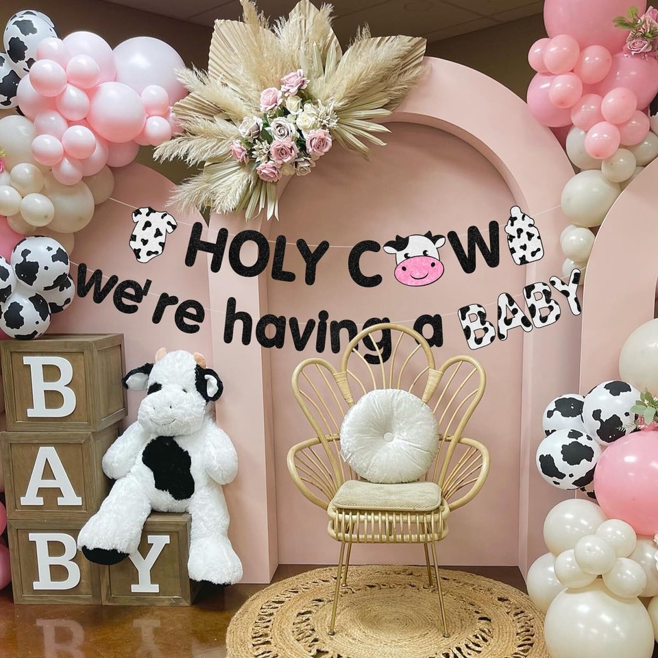 Holy Cow Baby Shower Decorations Holy Cow We’re Having A Baby Banner ...