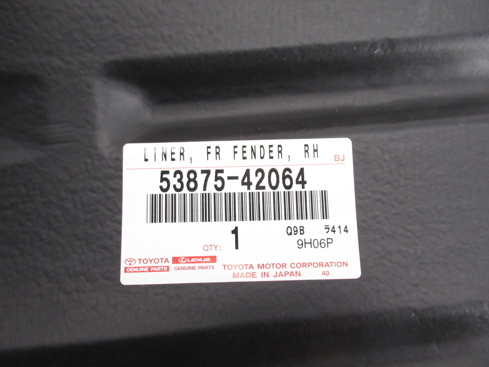 Genuine OEM Toyota 53875-42064 Passenger Front Fender Liner 2006-2012 ...