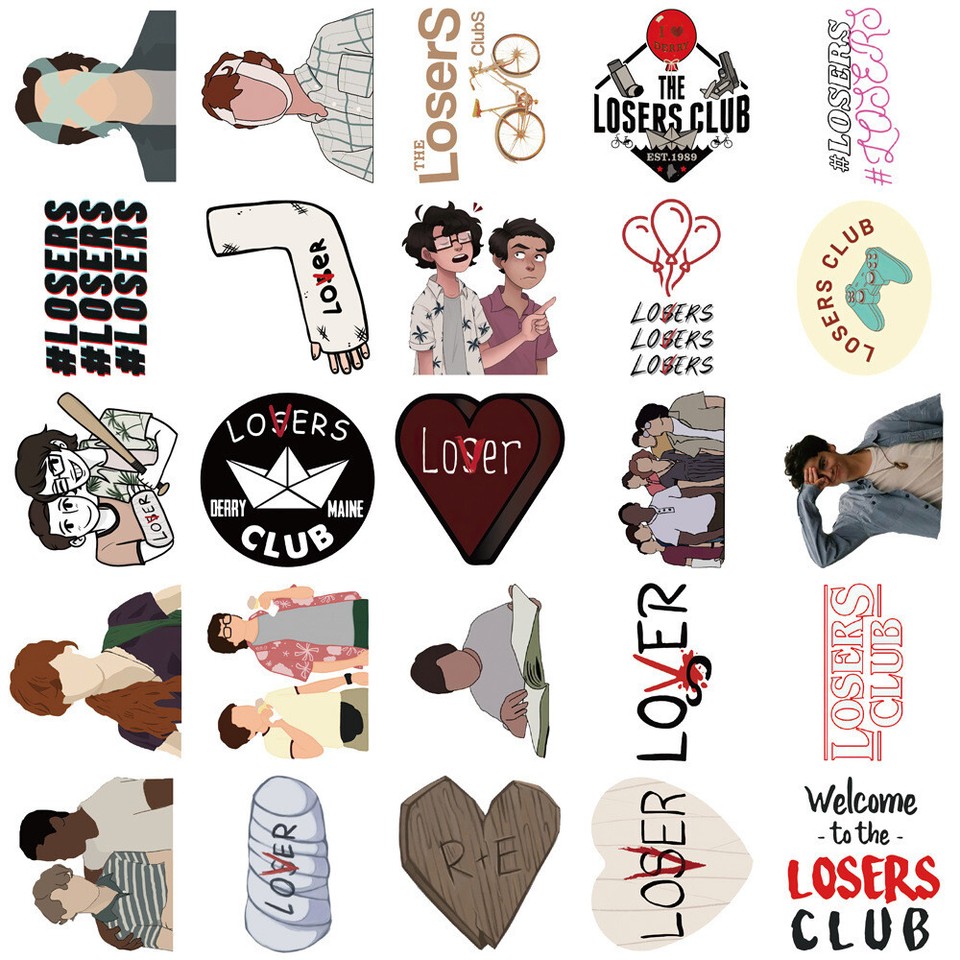 50pcs Losers Club Stephen King Fan It Dancing Clown Scrapbook Graffiti ...