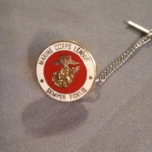 Vintage Gold Tone Marine Corps League Semper Fidelis Red & White Lapel ...