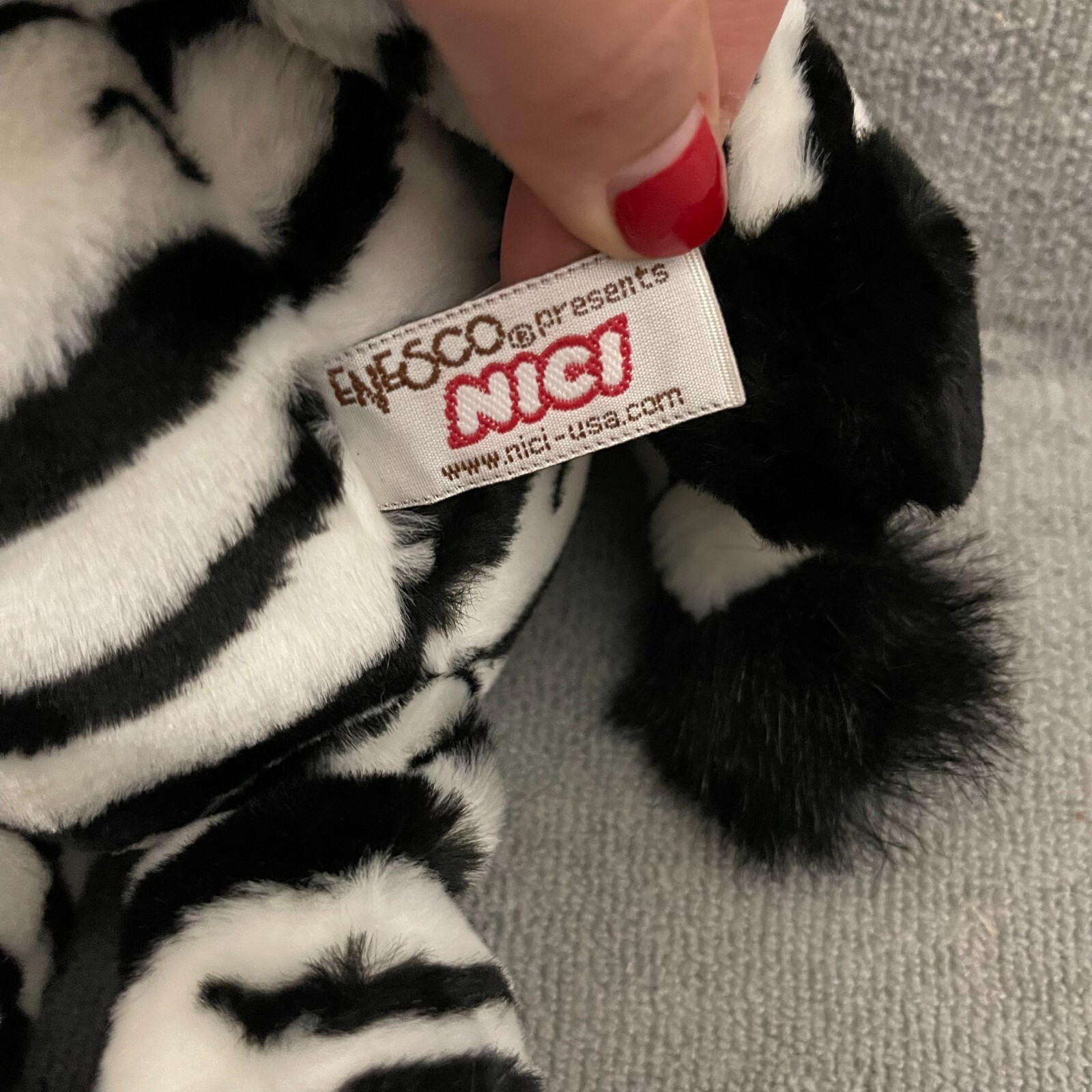 Enesco Wild Nici Zebra Plush Soft Stuffed Toy Animal Black/White ...