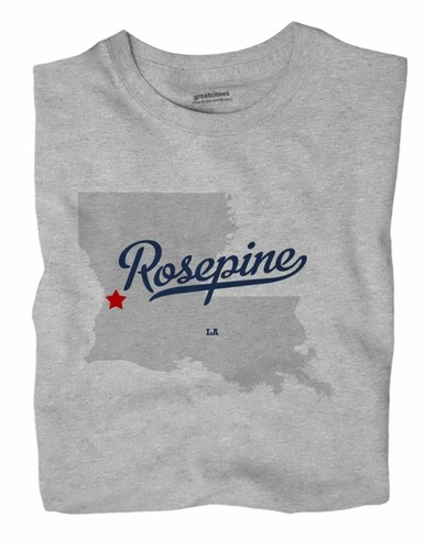 Rosepine Louisiana LA T-Shirt MAP | eBay