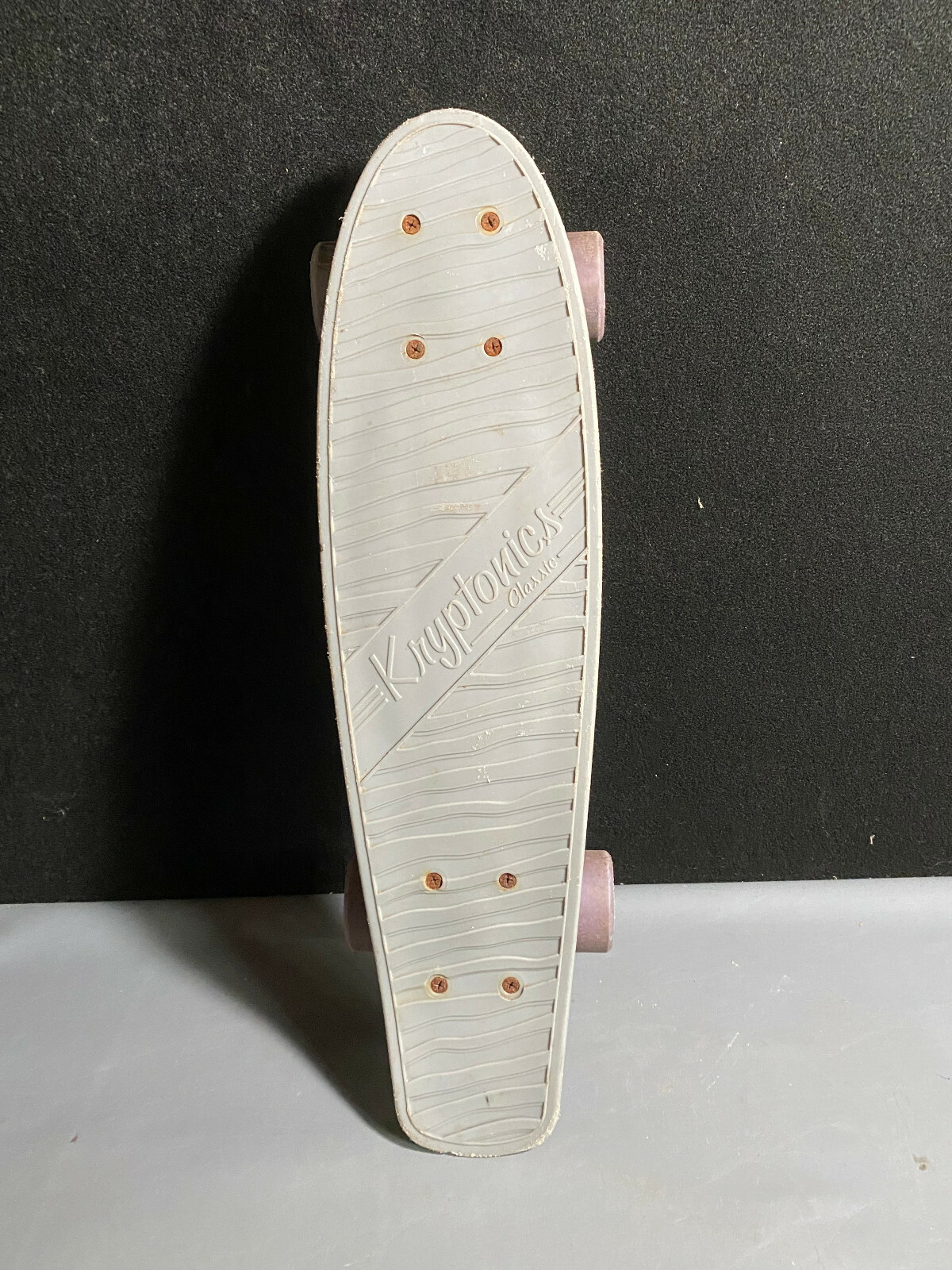 Vintage Gray Kryptonics 22" Torpedo Skateboard w/ Original Wheels ...