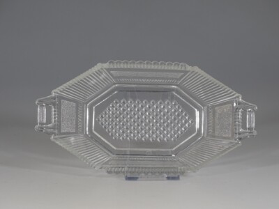 EAPG Bryce Walker Glass Crystal Derby or Pleat & Panel Pickle or Relish ...