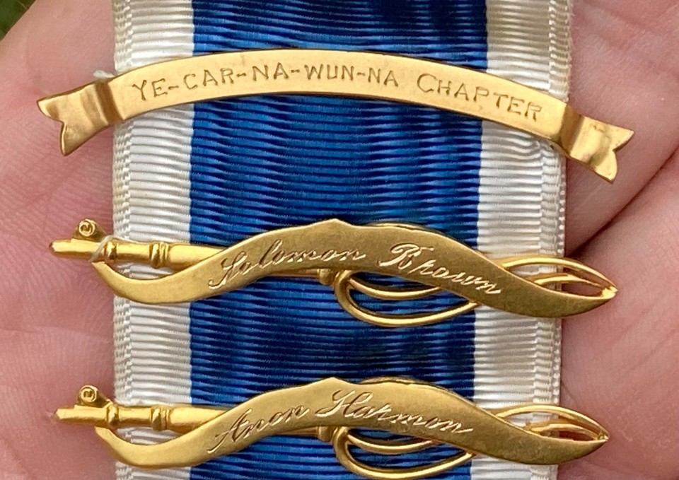 DAR Daughters of the American Revolution Chapter Caldwell Ribbon Gold ...