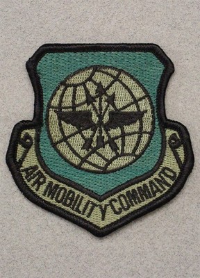 USAF Air Force Patch 183: Air Mobility Command - 3", subdued w/merrowed ...