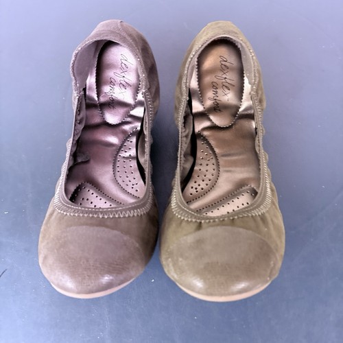 Dexflex Comfort Women’s 9 Scrunch Ballet Slip On Flats Tan Beige Cap ...