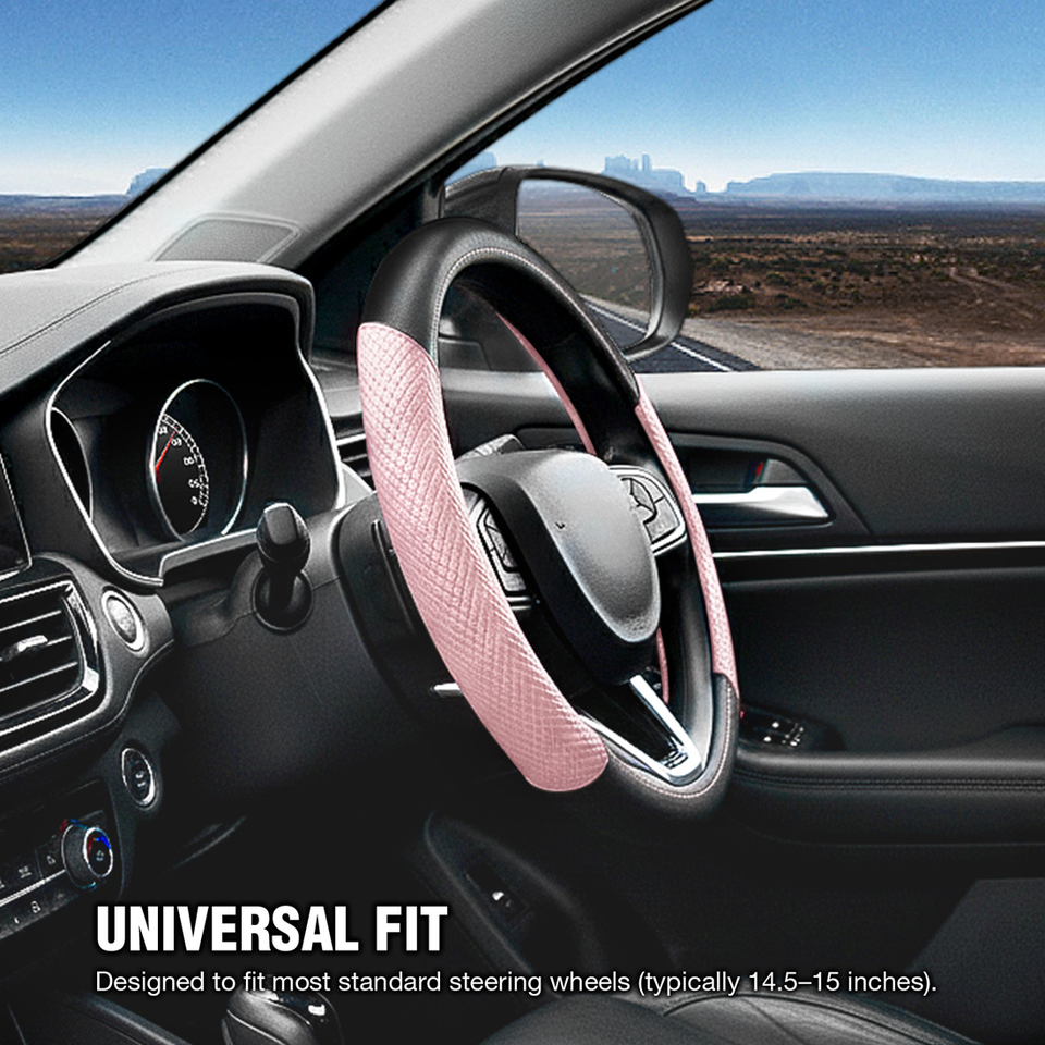15'' Carbon Nappa leather Steering Wheel Cover for Chevrolet Non-sip ...