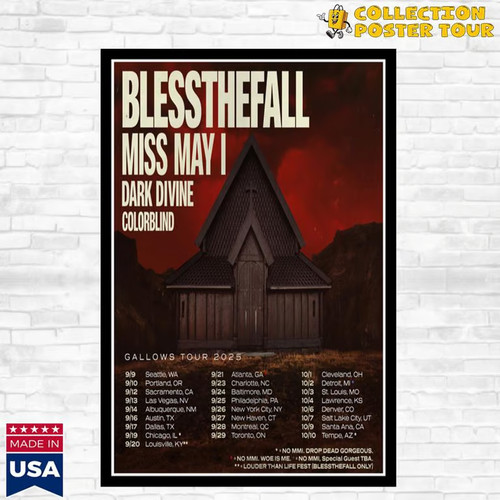 Blessthefall Gallows Tour 2025 Poster | eBay