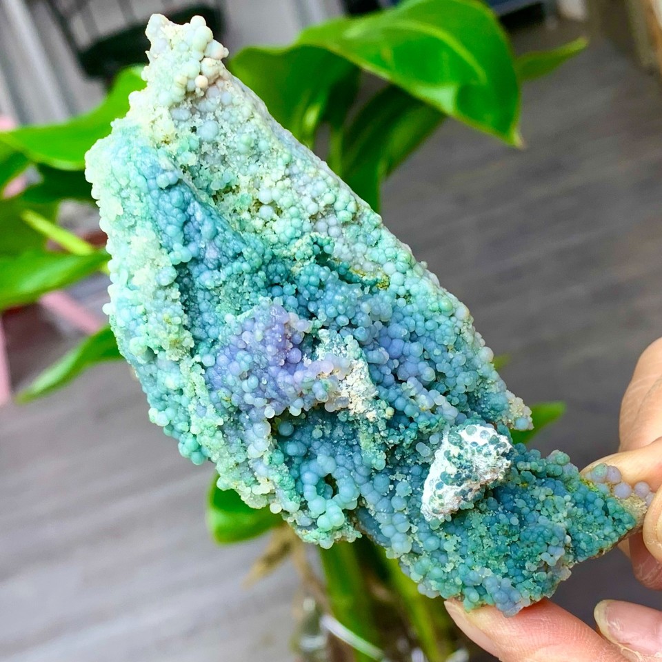 124G Natural purple grape agate quartz crystal granular mineral ...