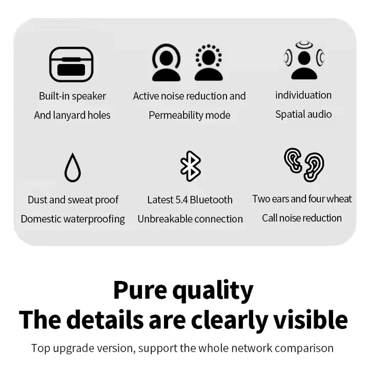 V8 TWS Wireless Earbuds Headphones Bluetooth 5.4 Earphones Android ...