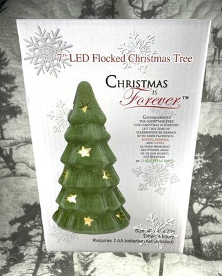 Christmas is Forever 7" LED Flocked Christmas Lighter Green Tree - NEW ...