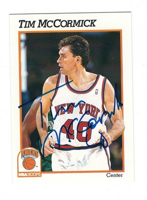 Autographed 1991-92 NBA Hoops Tim McCormick New York Knicks Basketball ...