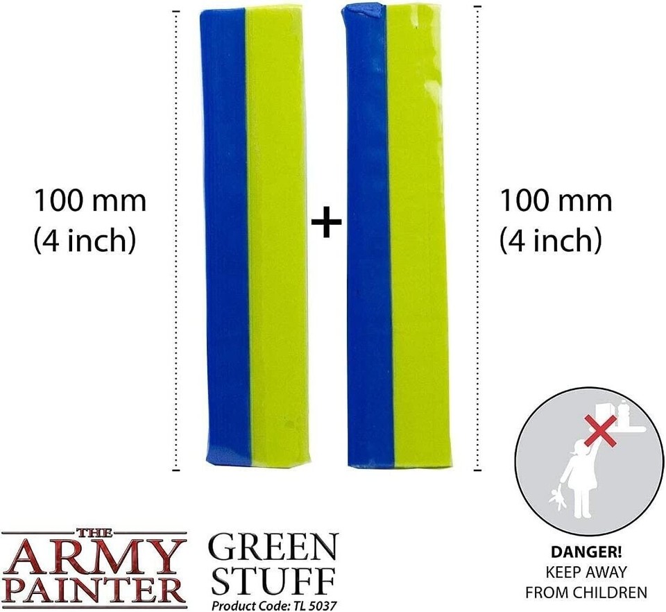 Army Painter Green Stuff Sculpting Putty, 4"x2 Kneadatite Warhammer ...