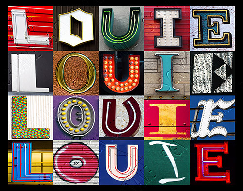 LOUIE Name Poster featuring photos of actual sign letters | eBay