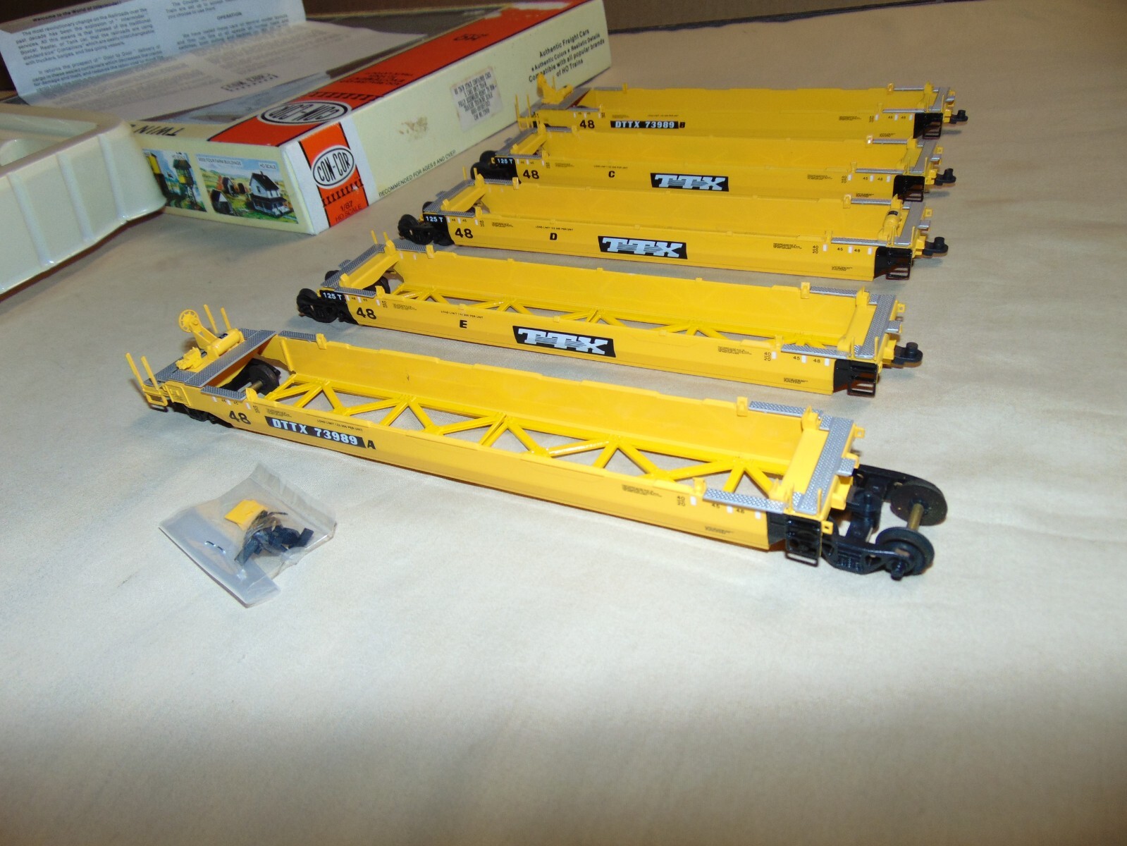 CON COR HO 73989 5 CAR TTX TWIN STACK CONTAINER CARS IN ORIGINAL BOX ...