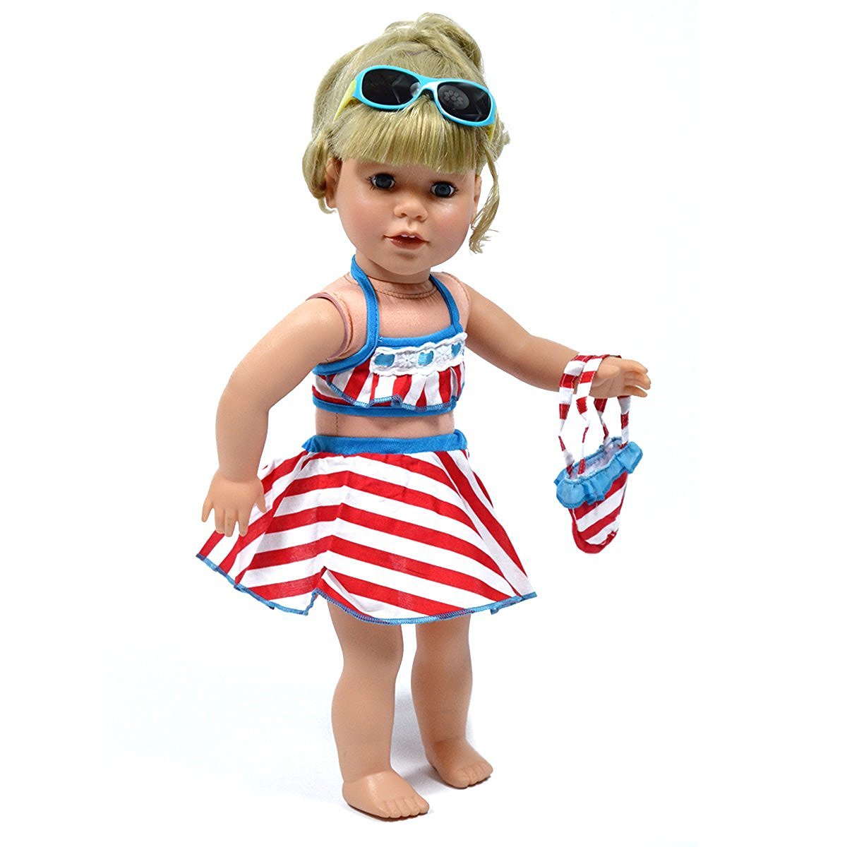 18 Inch Doll Bathing Suit 5 Piece Beach Set Fits 18 Inch and American ...