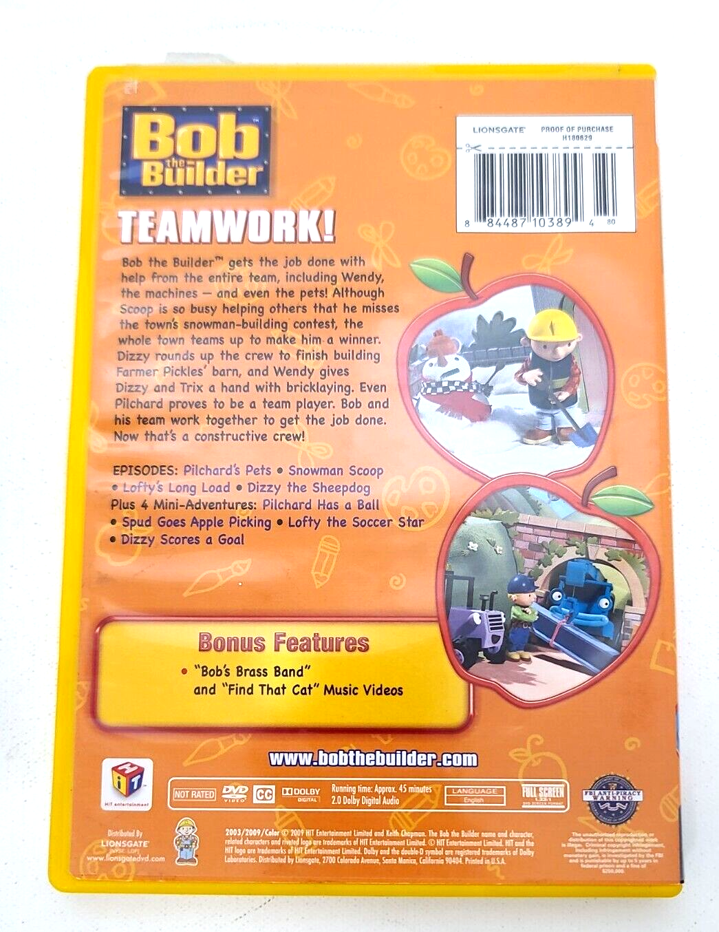 Bob the Builder TEAMWORK! Kid DVD Movie Fun Learn Cartoon Friends Work ...