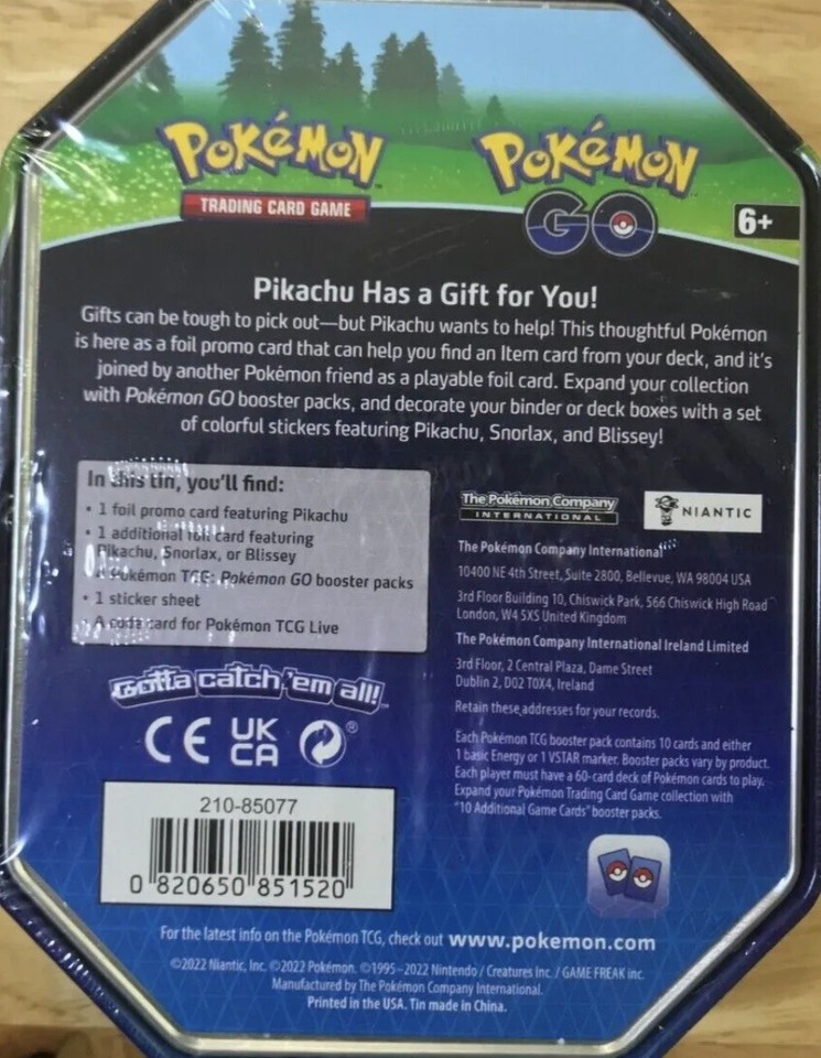 Pokémon TCG Pokémon GO Pikachu Tin Brand New Sealed 820650851520 | eBay