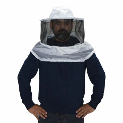 Beekeeping Bee Half Body Round Head Veil Protective Gear Beekeeper ...