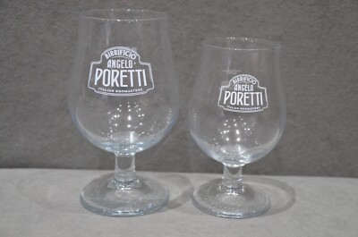 2x Angelo Poretti Italian Hopmaster One Pint + Half Pint Beer Glass ...