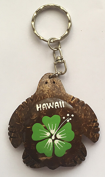 Hawaiian Coconut Sea Turtle Key Chains Jewelry Hibiscus Hawaii Gifts ...
