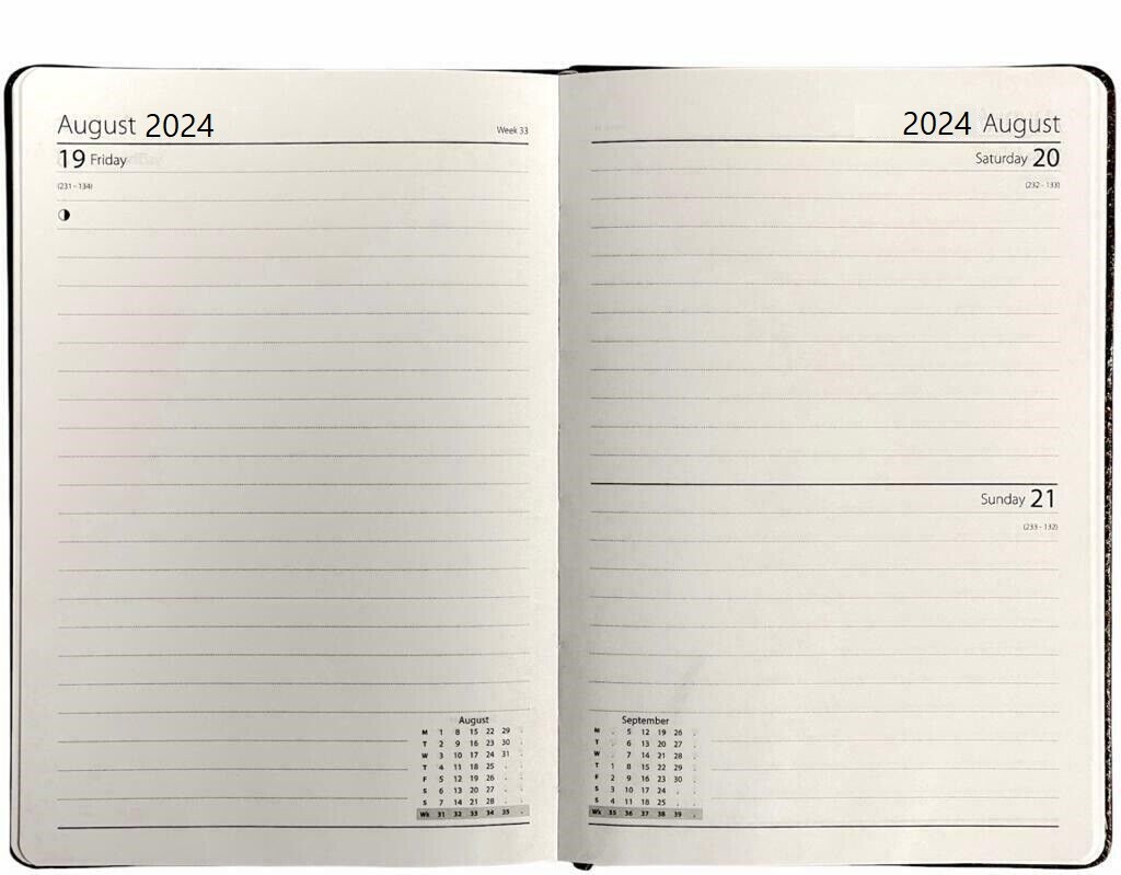 2024 A4/A5/A6 Diary Week to View Page a Day Desk Diary Hard Backed ...