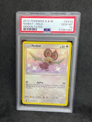 Pokemon SM Hidden Fates Noibat SV43/SV94 Baby Shiny Shining Ultra Holo ...