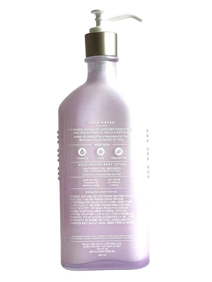 BATH & BODY WORKS AROMA CALM HAVEN LAVENDER & IRIS BODY LOTION 6.5 FL ...