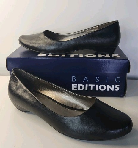 Basic Editions Womens Black Irene 2 Slip On Shoes Size 7.5W New in Box ...