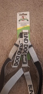 Dexil Blind Dog White/Black Color Coded Dog Awareness Harness L-XL | eBay