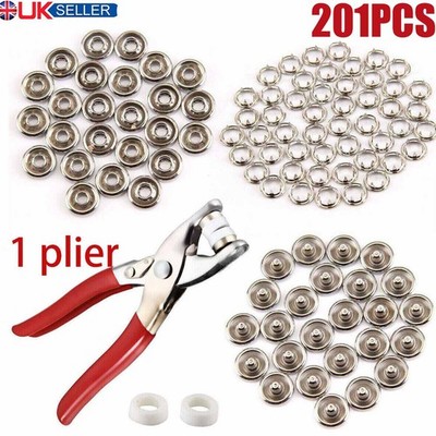 201Pcs 9.5mm PRYM Studs Snap Popper Prong with Plier Ring Press ...