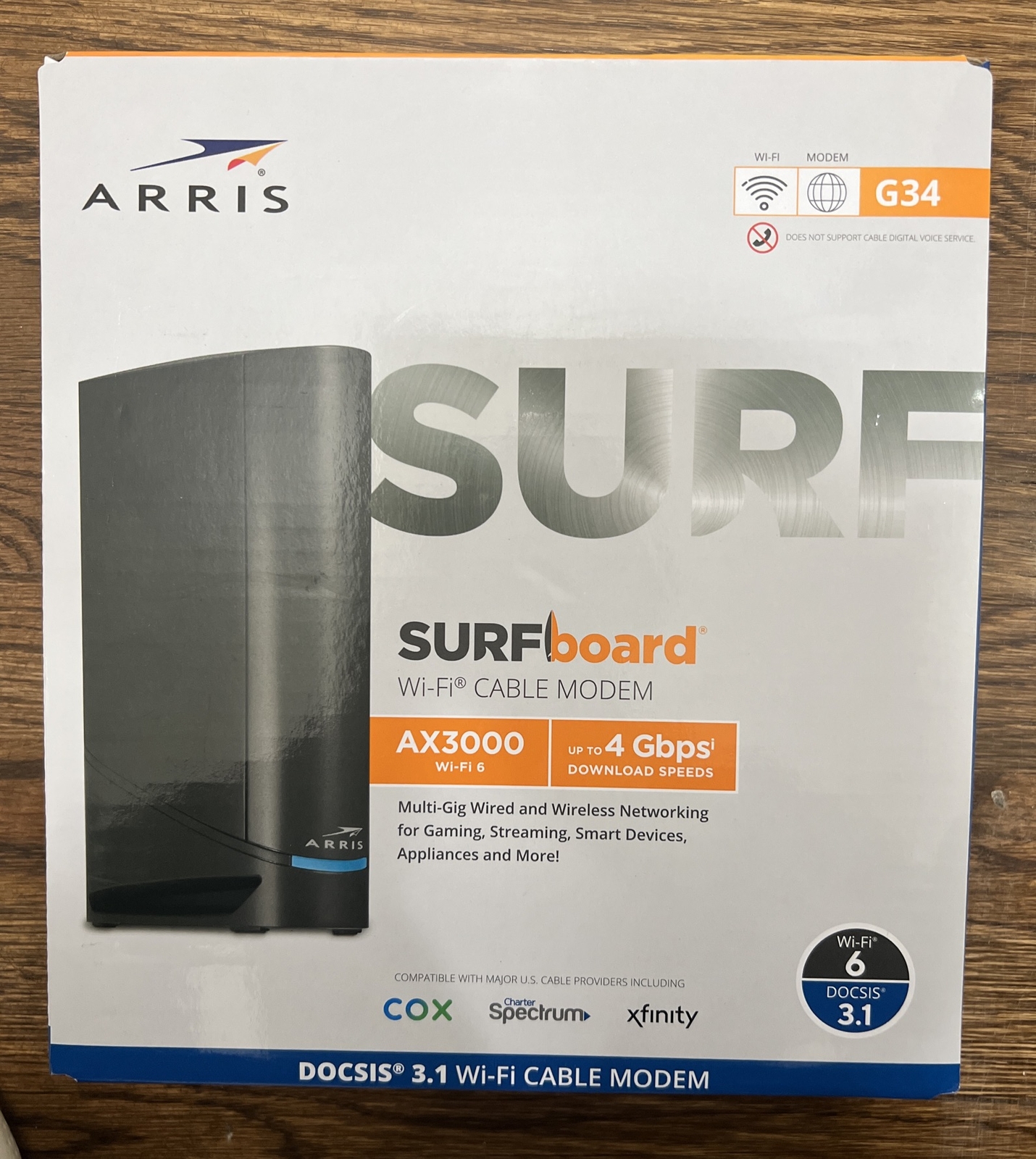 ARRIS Surfboard G34 DOCSIS 3.1 Gigabit Cable Modem & Wi-Fi 6 Router ...