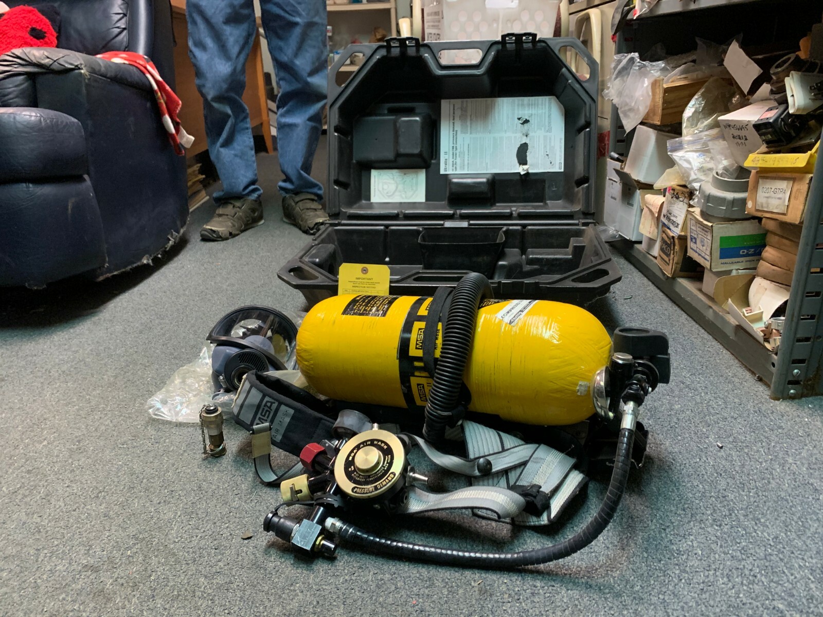 MSA Ultralite II Air Mask Pressure Demand oxygen system Complete with ...