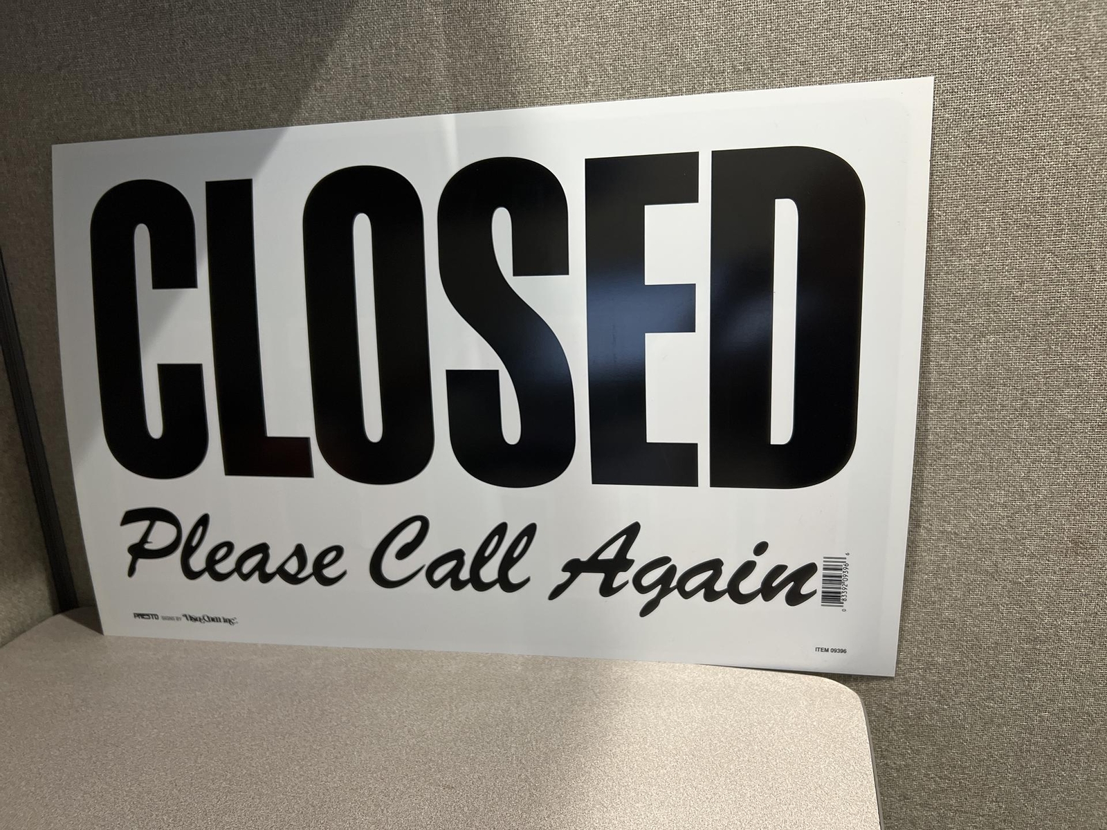 Doubled Sided "YES WE'RE OPEN/CLOSED PLEASE CALL AGAIN" 14 x 22 sign | eBay