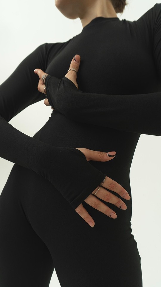Black bodycon jumpsuit, Yoga bodysuit, dance romper, rave romper, rave ...
