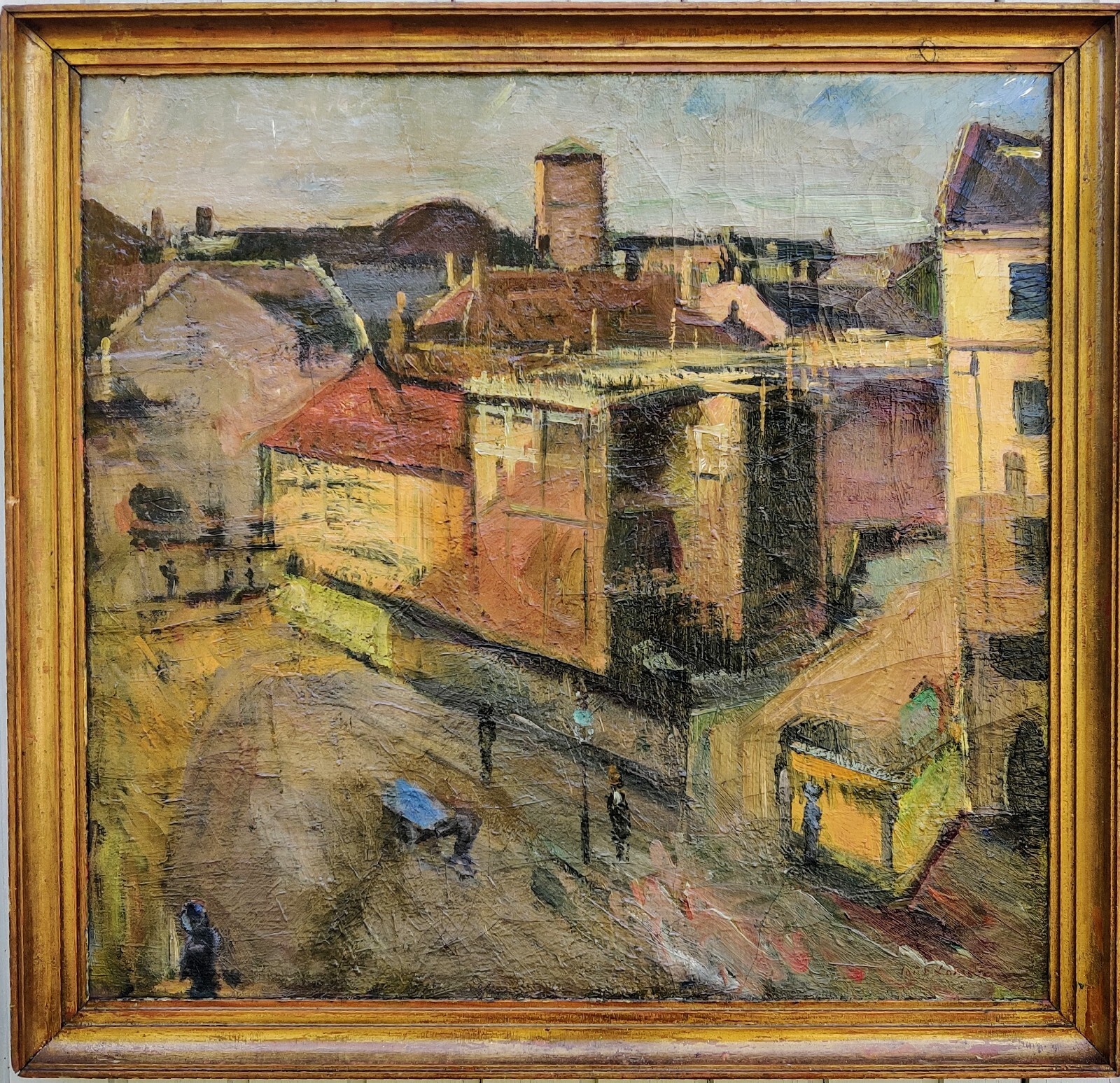 Lauritz Larsen (1898-1988): CITY SCENE, original oil painting | eBay