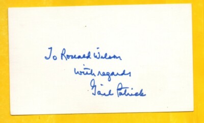 P-GAIL PATRICK autographed index card with COA | eBay