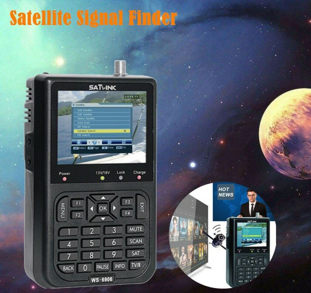 SATLINK WS6906 3.5" LCD Display Data Digital Satellite Signal Finder ...