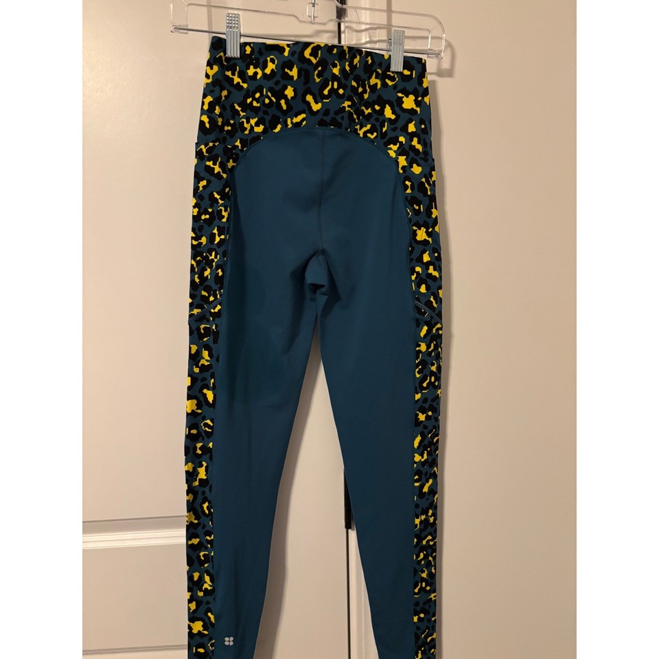 Sweaty Betty Power Leopard Print Teal Workout Leggings Size 6 | eBay